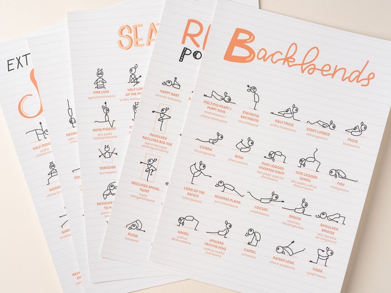 Yoga Pose Cheat Sheet Yoga Poses Learn Sanskrit Names Yoga Stick Figure ...