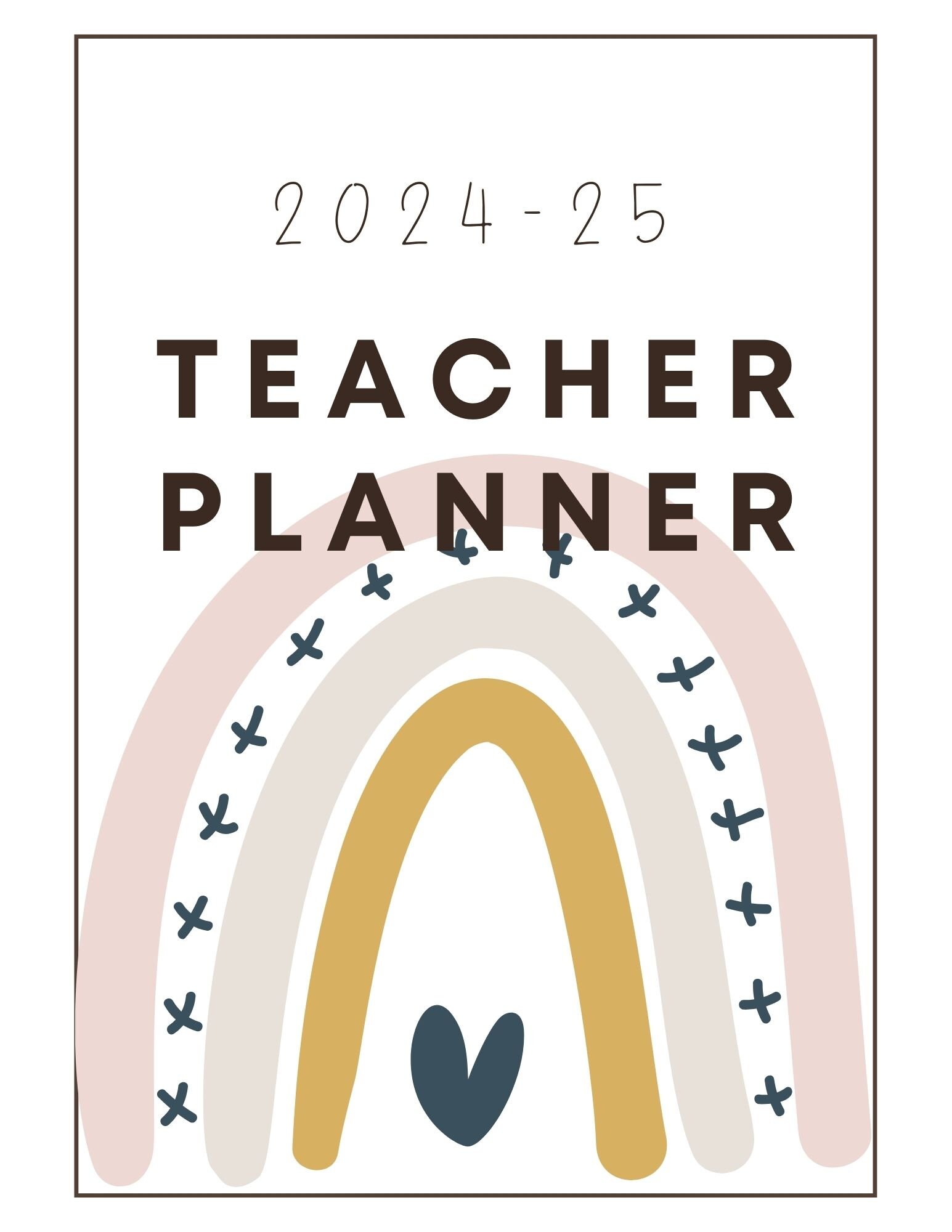 24-25 Rainbow Teacher Planner Template: To-do, Smart Goals, Important ...