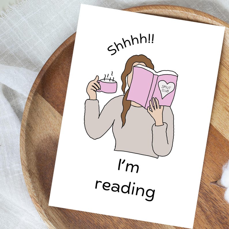 Shhh I'm Reading Greetings Card, Funny Bookish Card for Book Lovers ...