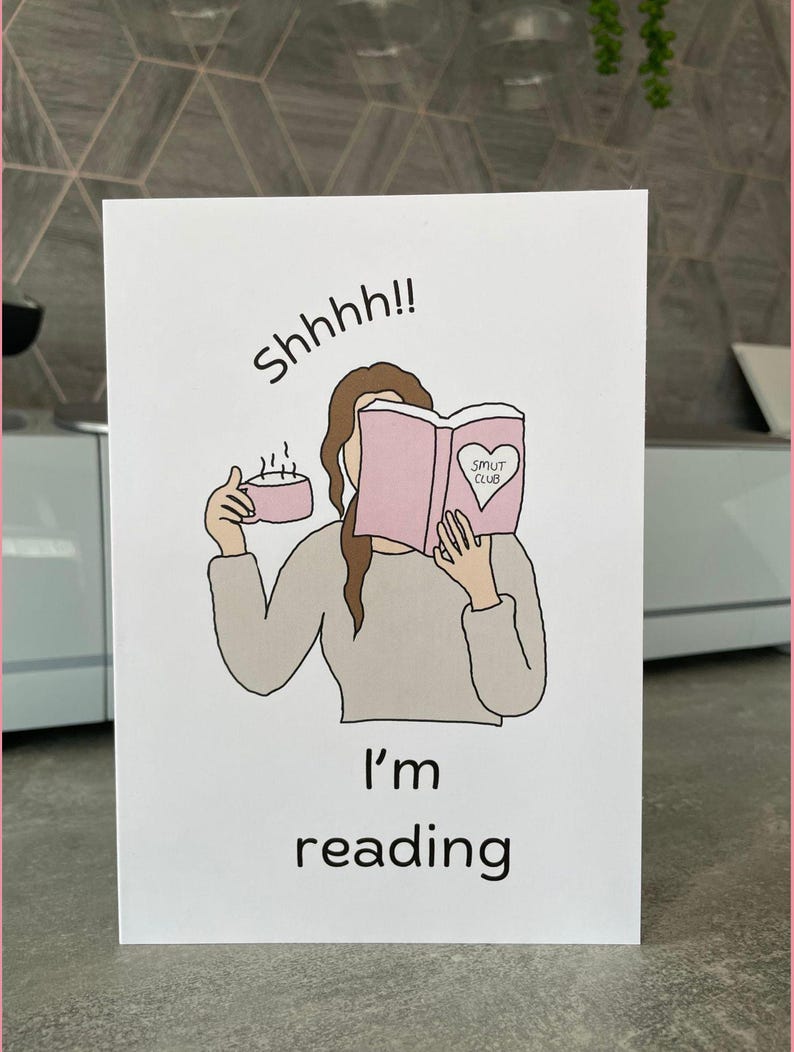 Shhh I'm Reading Greetings Card, Funny Bookish Card for Book Lovers ...