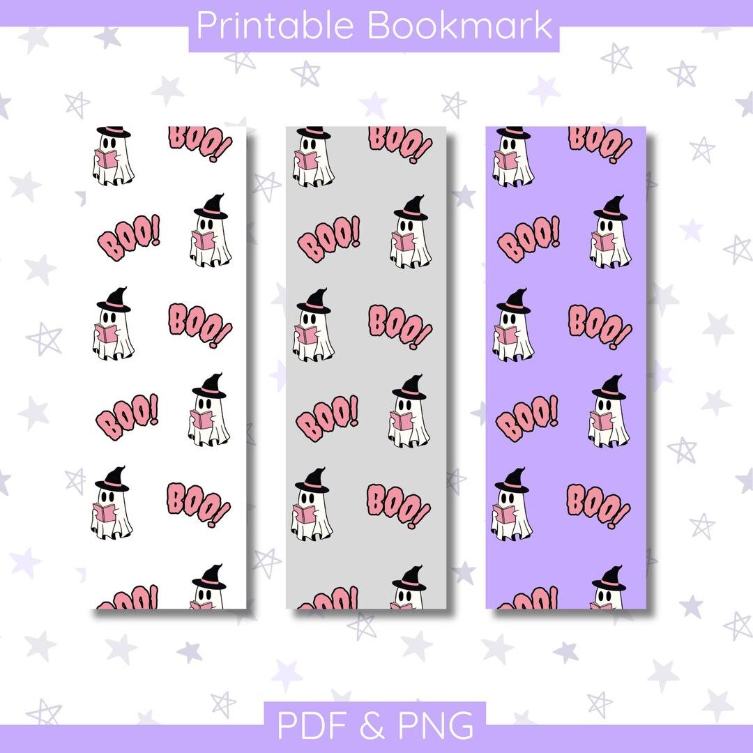 Ghost Bookmark Bundle, Halloween Reading Accessory (PDF, PNG) - Etsy