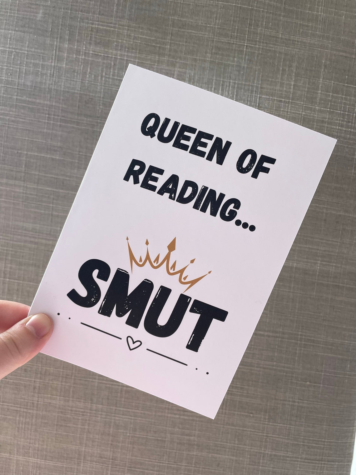 Queen of Reading Smut Greeting Card, Bookish Greeting Card for All ...