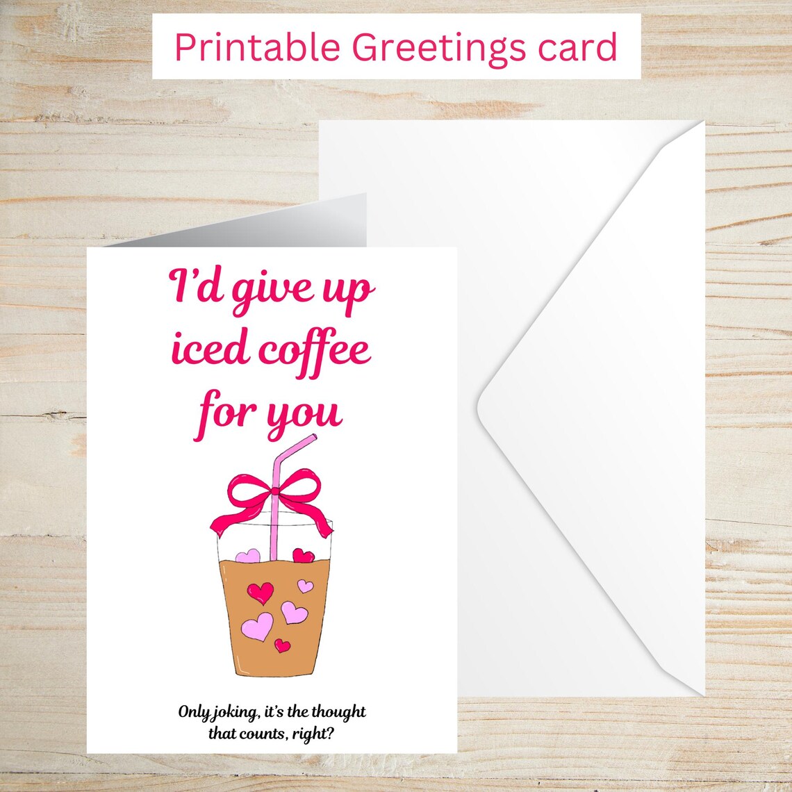Printable Coffee Themed Valentines Card for Coffee Lovers, PDF ...