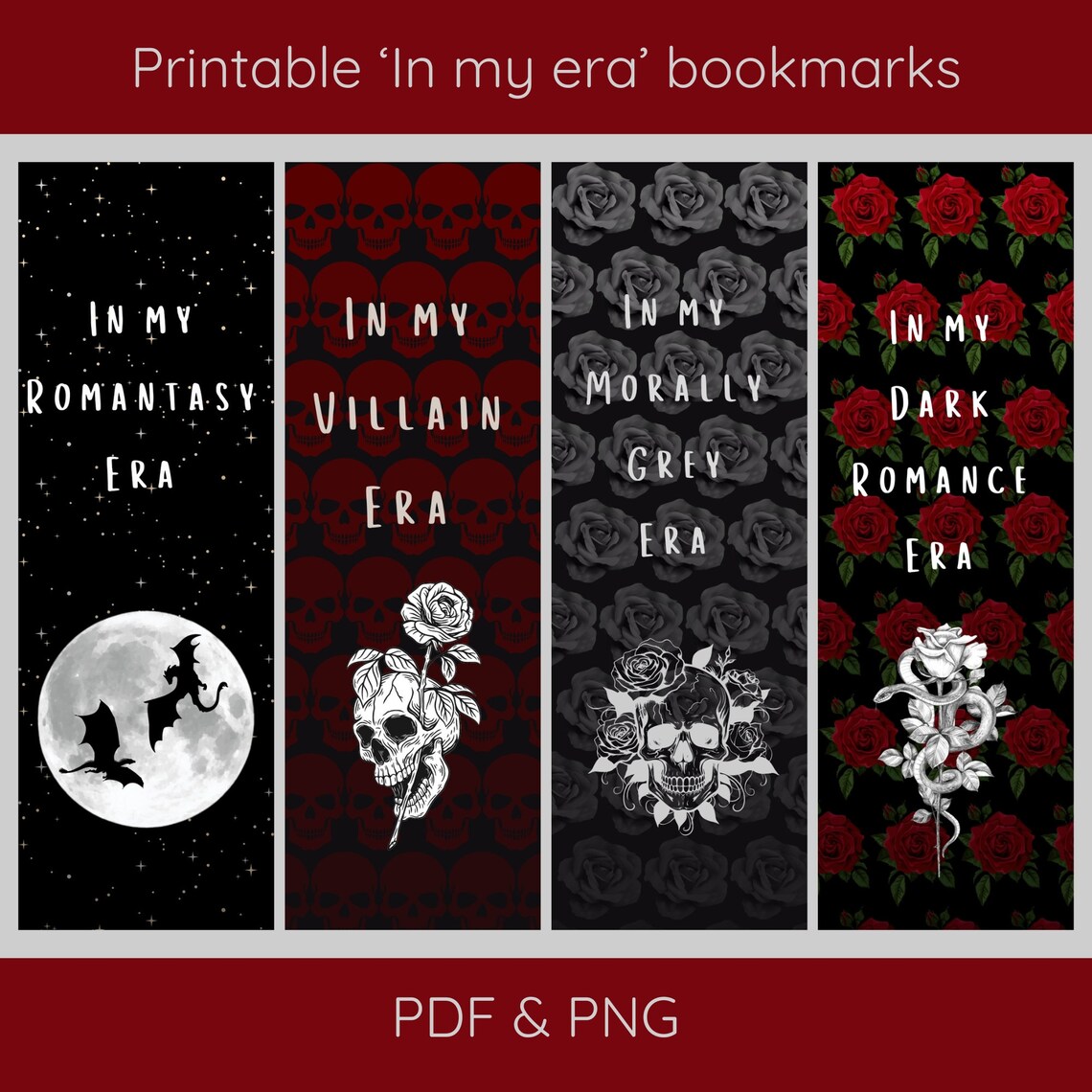 Printable in My Era Theme Bookmarks, Bookish Smutty Bookmarks, Bundle ...