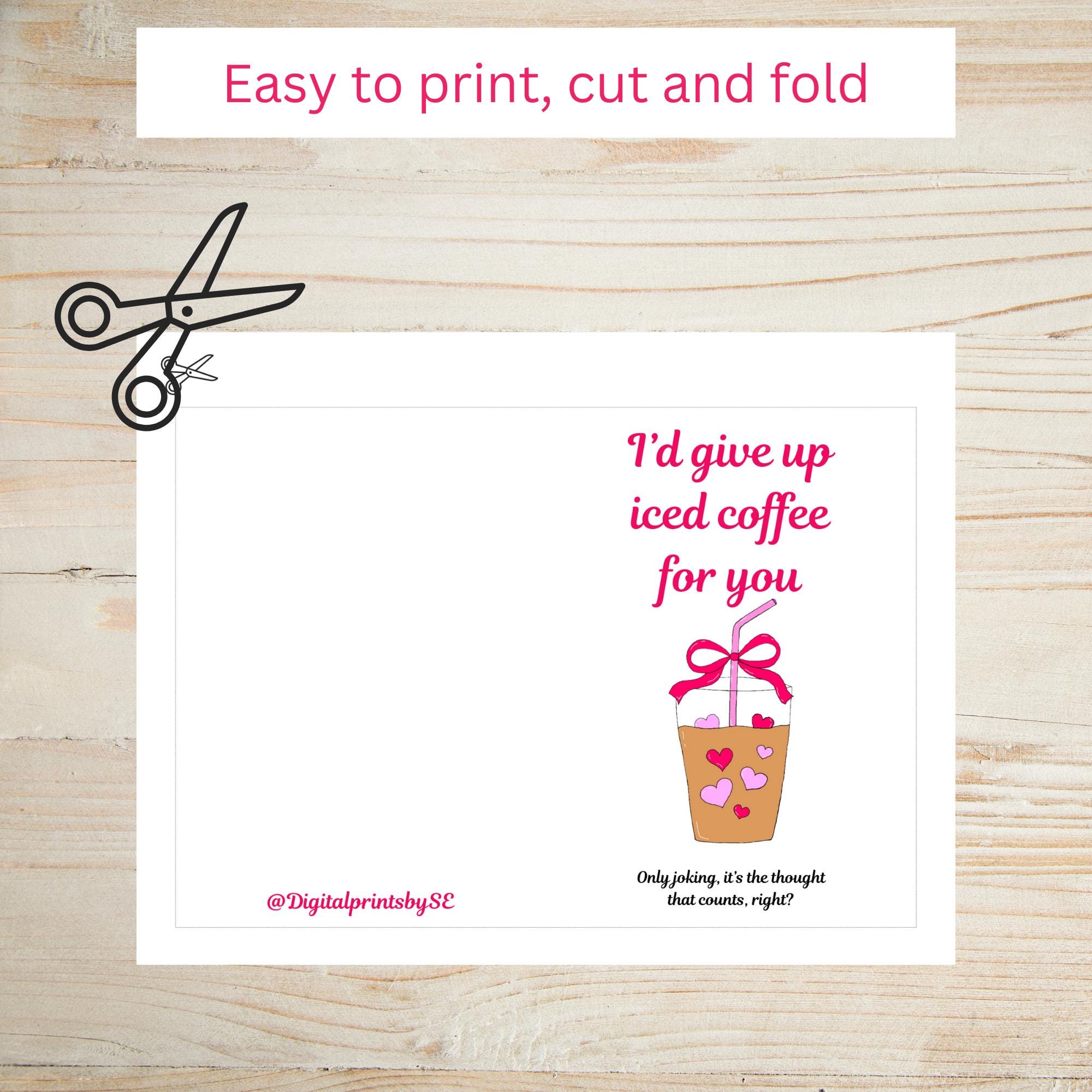 Printable Coffee Themed Valentines Card for Coffee Lovers, PDF ...