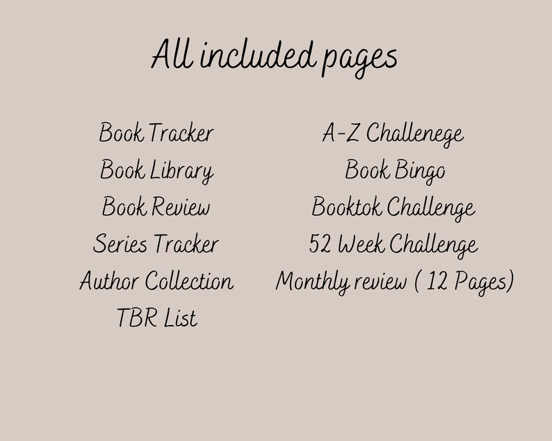 PRINTABLE Book Tracker, Book Tracker Bundle, Simple and Neutral Reading ...