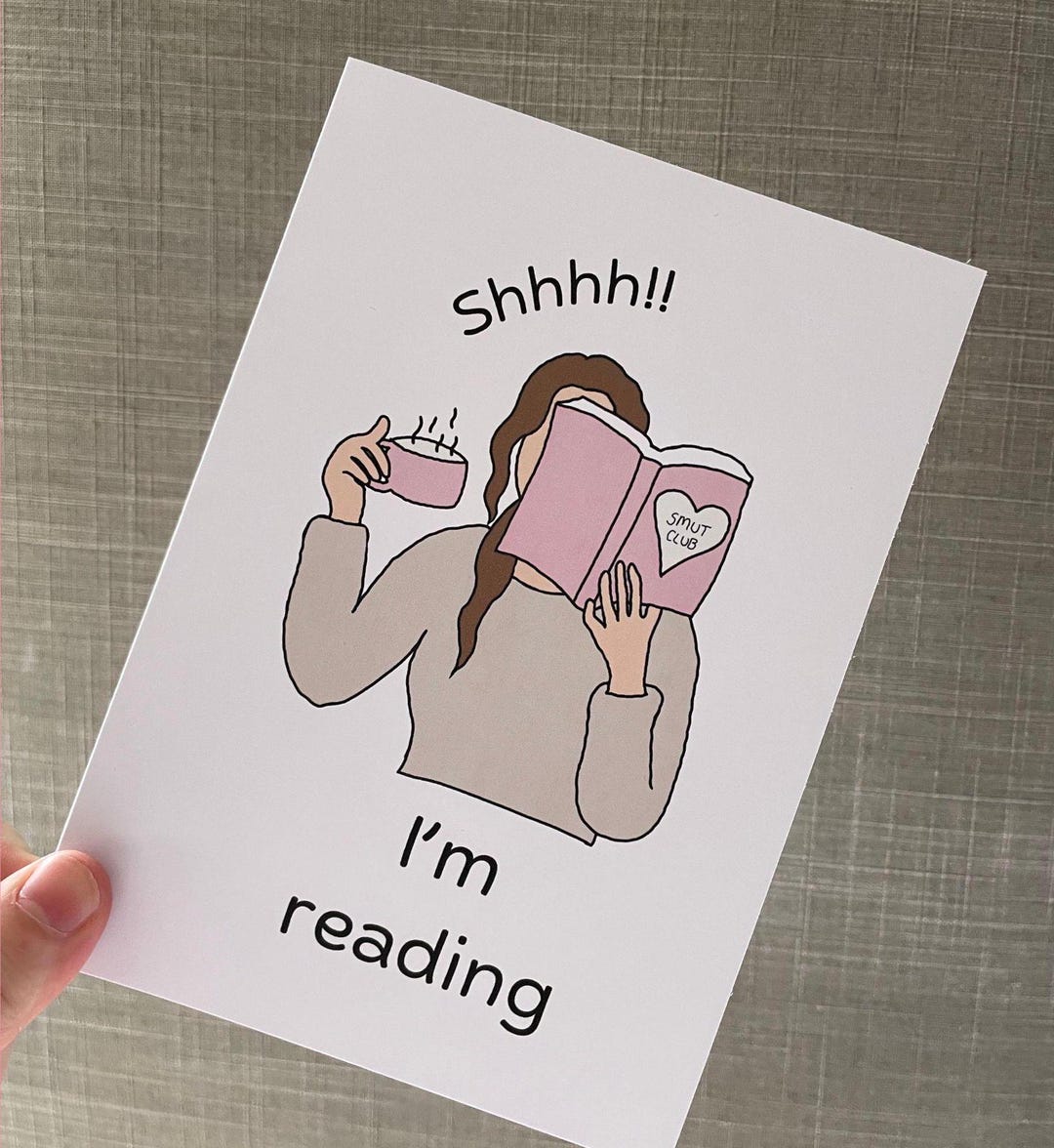 Shhh I'm Reading Greetings Card, Funny Bookish Card for Book Lovers ...
