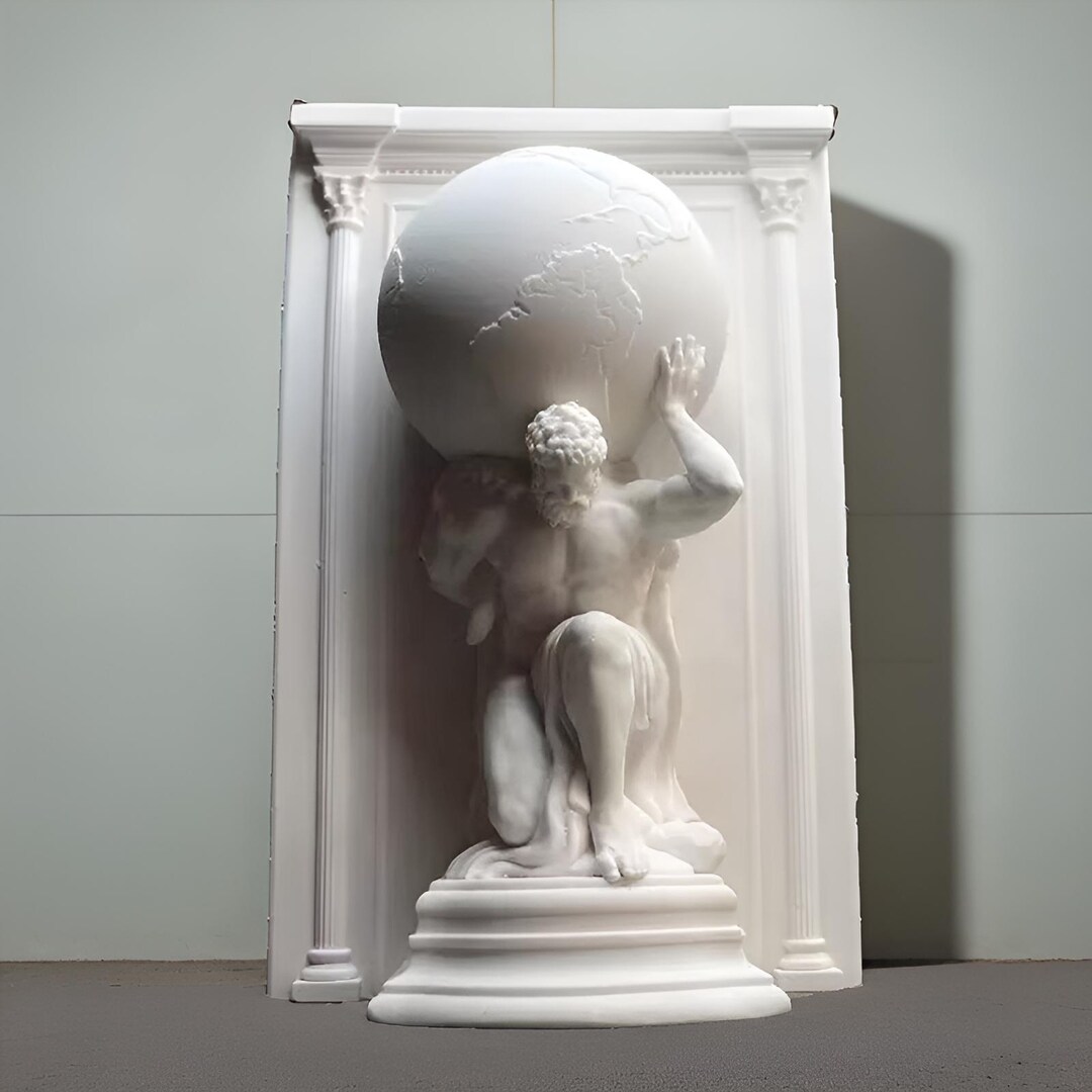 Hercules Lifting the Earth Plaster Statue Decorative Ornaments, Garden ...