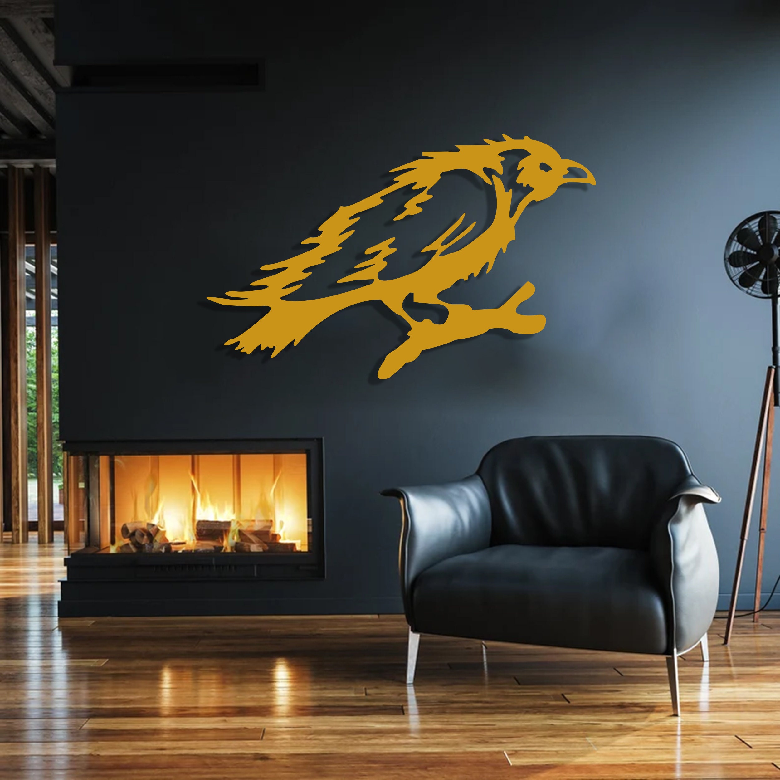Raven Metal Wall Art, Crow Wall Decor, Metal Raven Wall Hanging, Bird ...