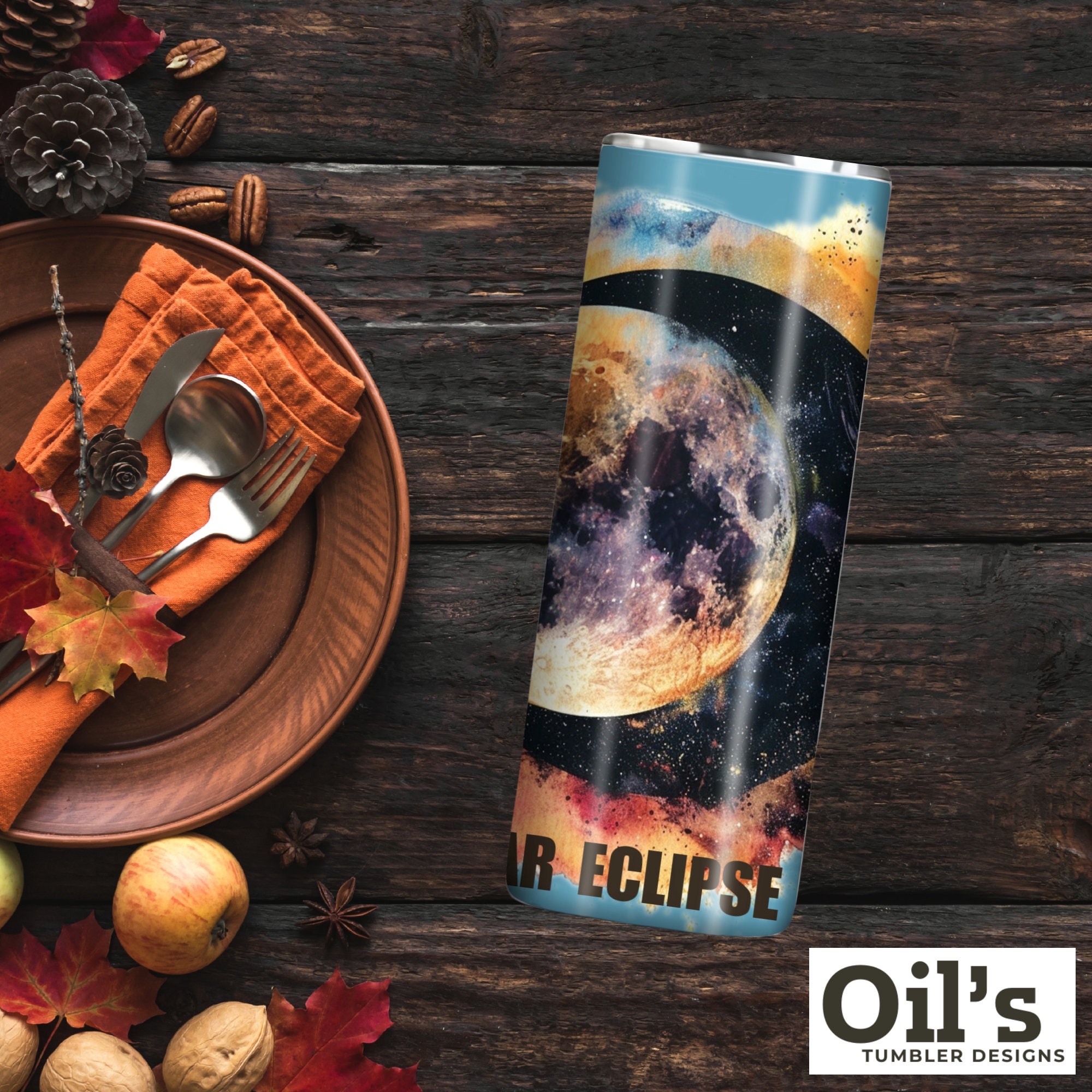 Solar Eclipse 2024 Tumbler Wrap, 20oz Skinny Tumbler Wrap Sublimation ...