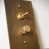 Brass Dimmer 1-4 Gang 400w / LED Dimmer Switch . Knurled Dimmer ...