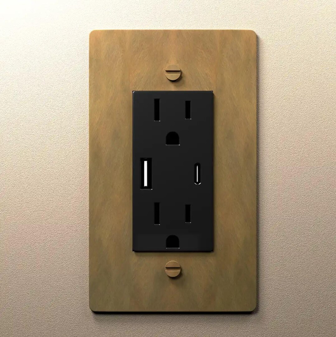 Aged Brass Decora Style Outlet Cover Wall Plate - Elegant Home Decor ...