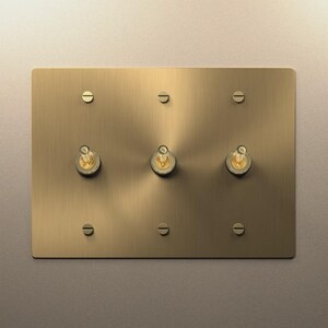 Lever Light Switch for Home Lighting - Solid Brass Wall Plate - Etsy