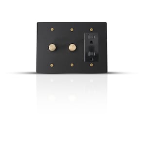 Toggle Light Switch, Dimmer & Outlet - Black Brass Cover Wall Plate ...