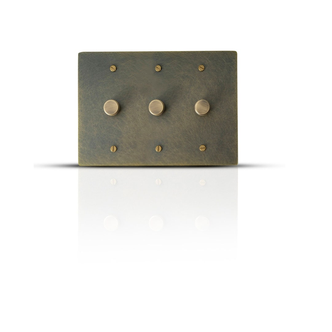 Antique Brass Rotary Dimmer Switch Wall Plate, Toggle Light Switch ...