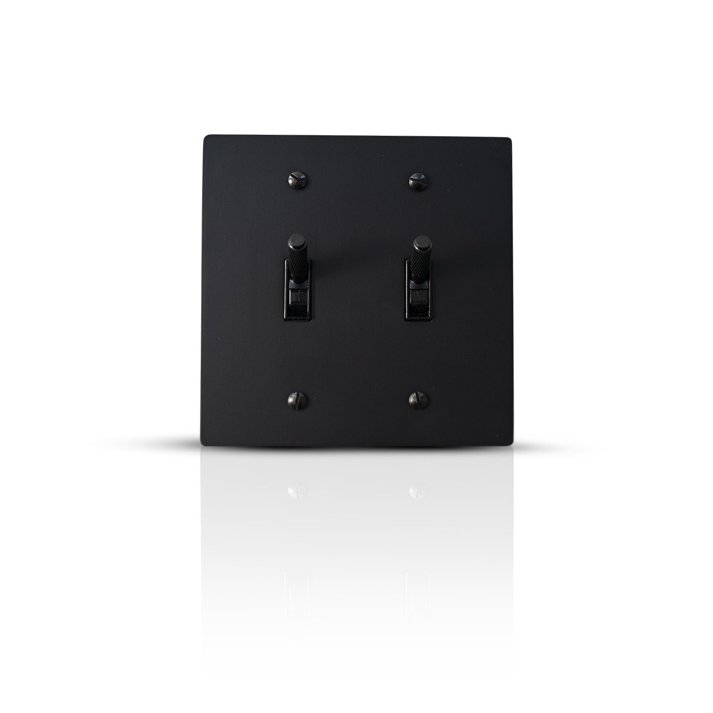 Black Toggle Switch With Solid Brass Wall Plate - Etsy