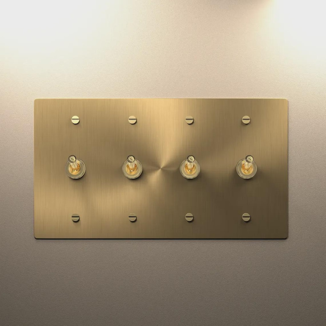 Lever Light Switch for Home Lighting - Solid Brass Wall Plate - Etsy