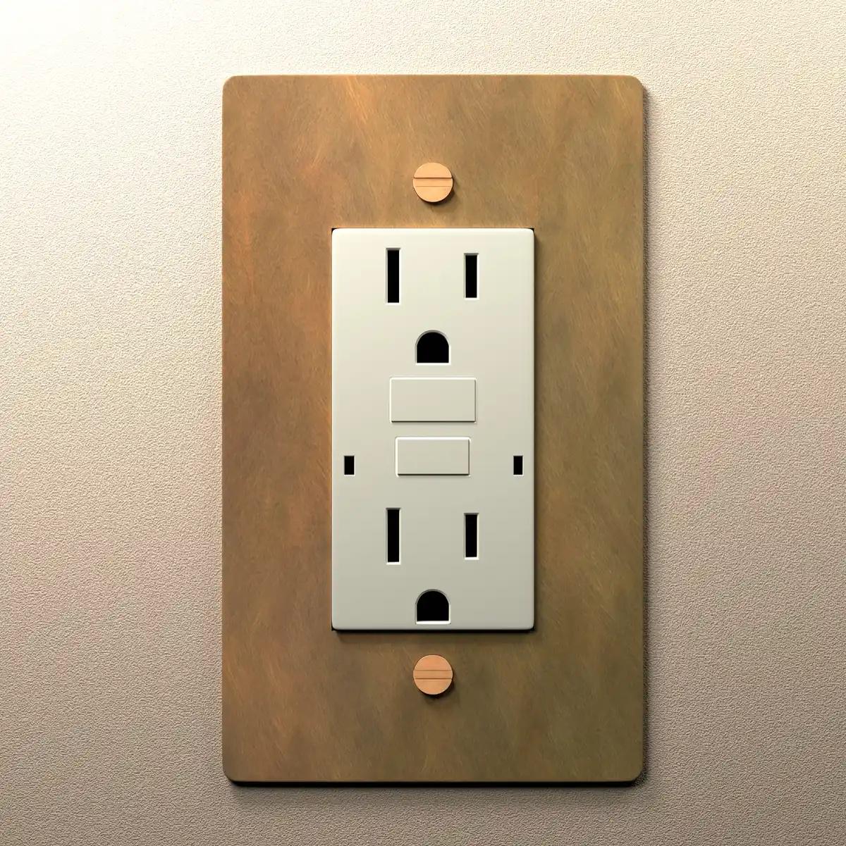 Aged Brass Wall Outlet Cover With 15A Receptacle, USB-C & GFCI ...