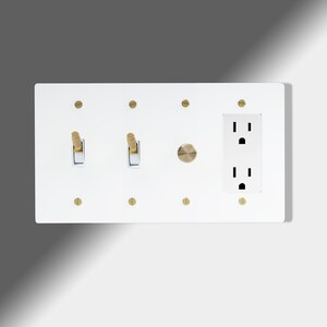 Switch Plates White Brass Covers Including Toggle, Dimmer & Outlet - Etsy