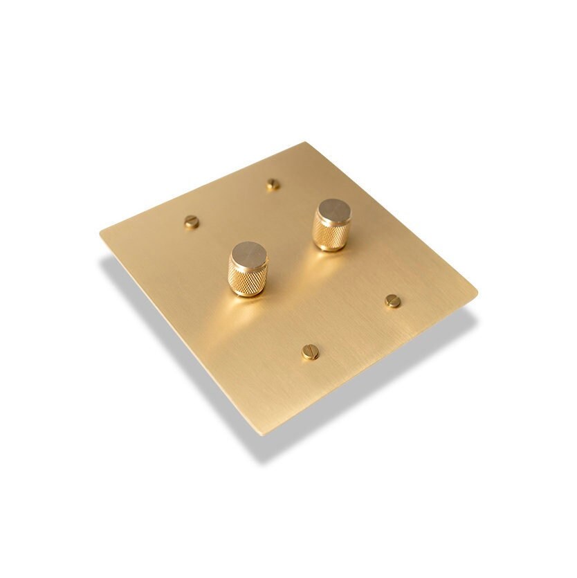 Rotary Dimmer Knurled Knob, Golden Brass Toggle Light Switch ...