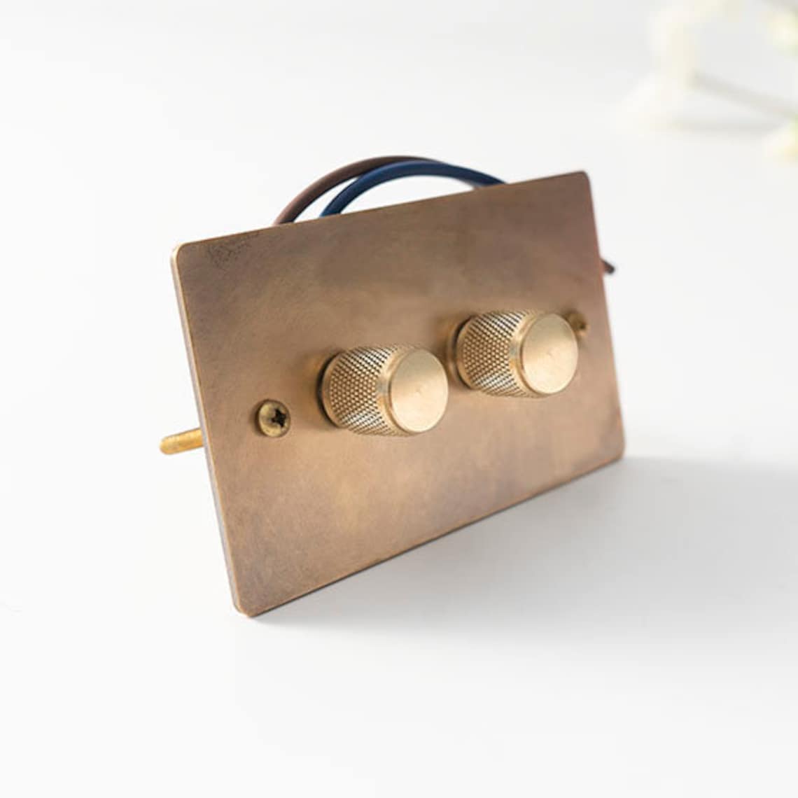 Toggle & Dimmer Light Switch Vintage Brass Finish 1 Gang Plate - Etsy