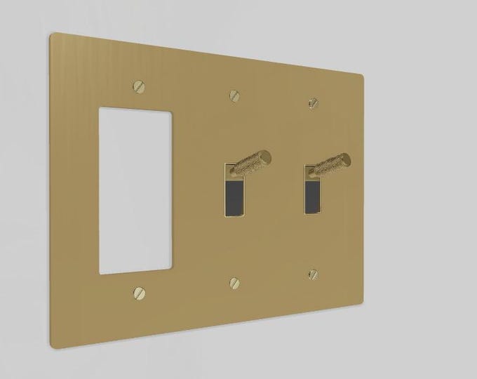 Virginia Metalcrafters Brass Switch Plate Cover /1 Double Toggle ...