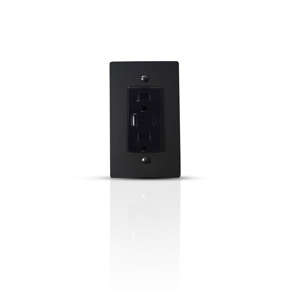 Black Toggle Switch With Solid Brass Wall Plate - Etsy