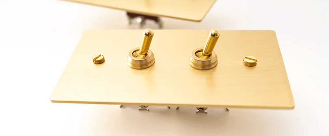 Satin Gold Brass Retro Toggle Light Switch for Home Lighting - Etsy