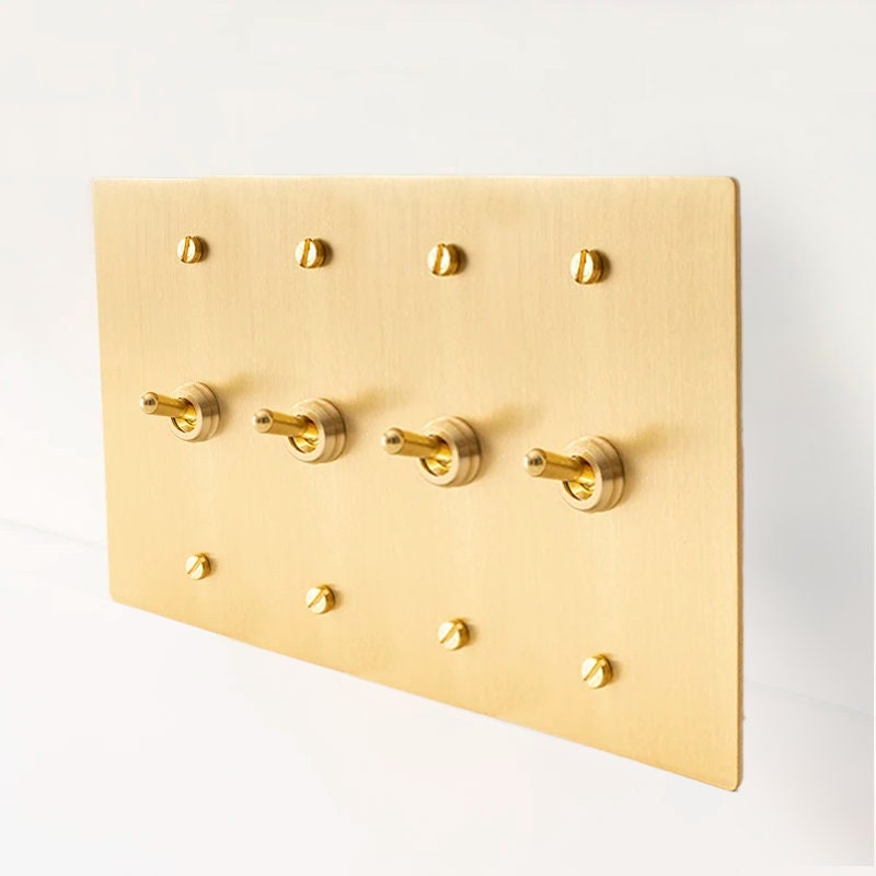 Satin Gold Brass Retro Toggle Light Switch for Home Lighting - Etsy