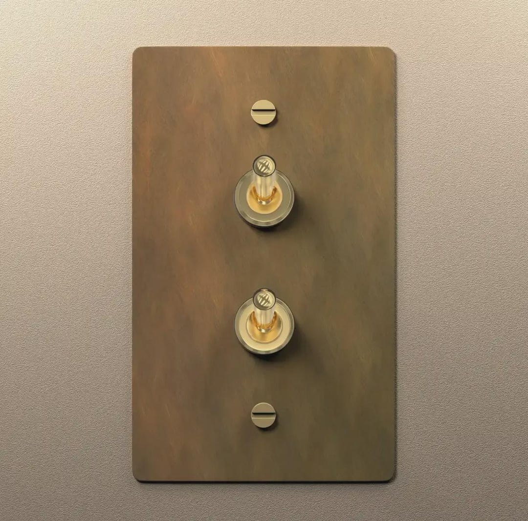 Retro Toggle Light Switch - Vintage Brass Finish for Home Lighting - Etsy