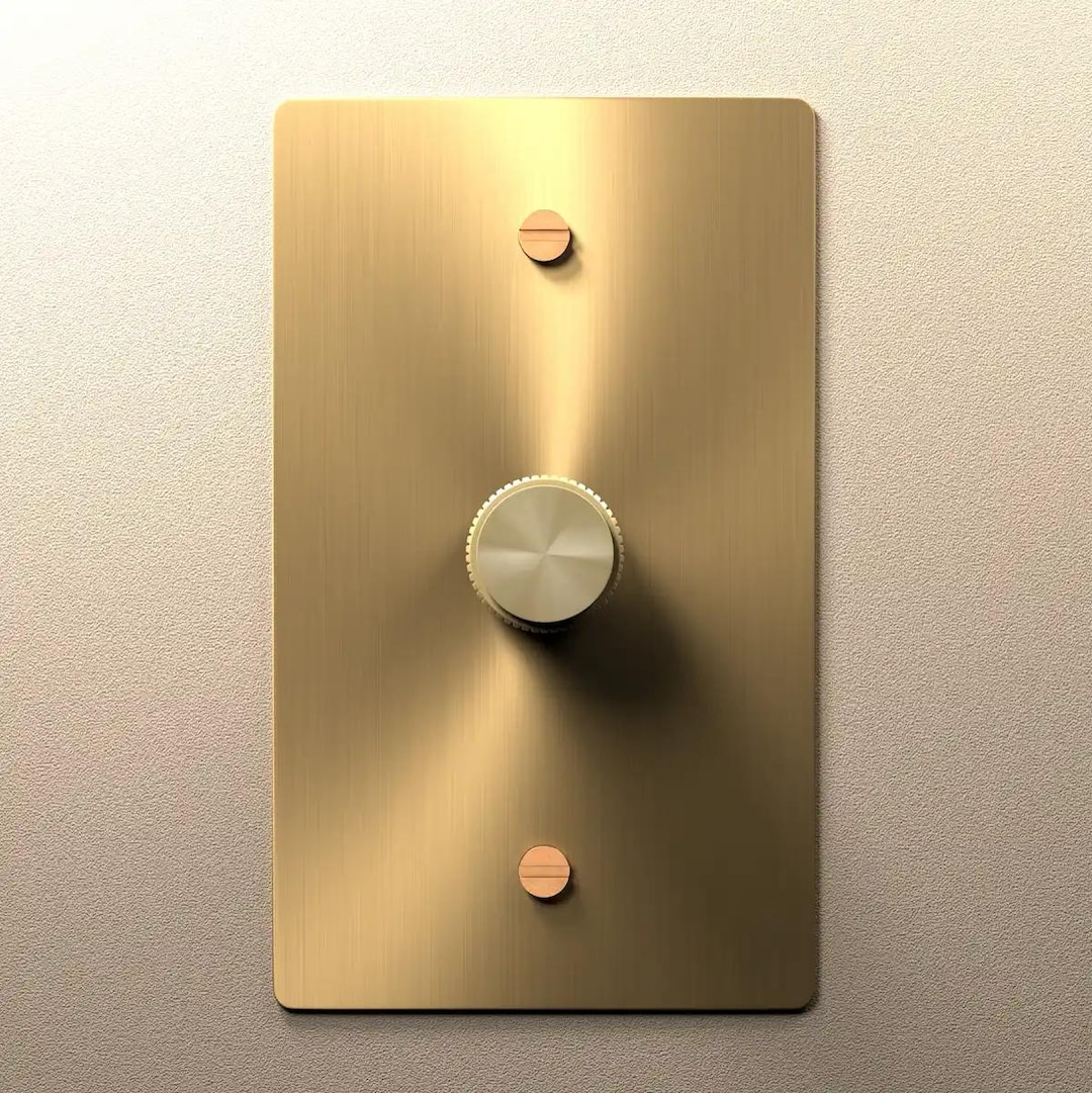 Rotary Dimmer Knurled Knob, Golden Brass Toggle Light Switch ...