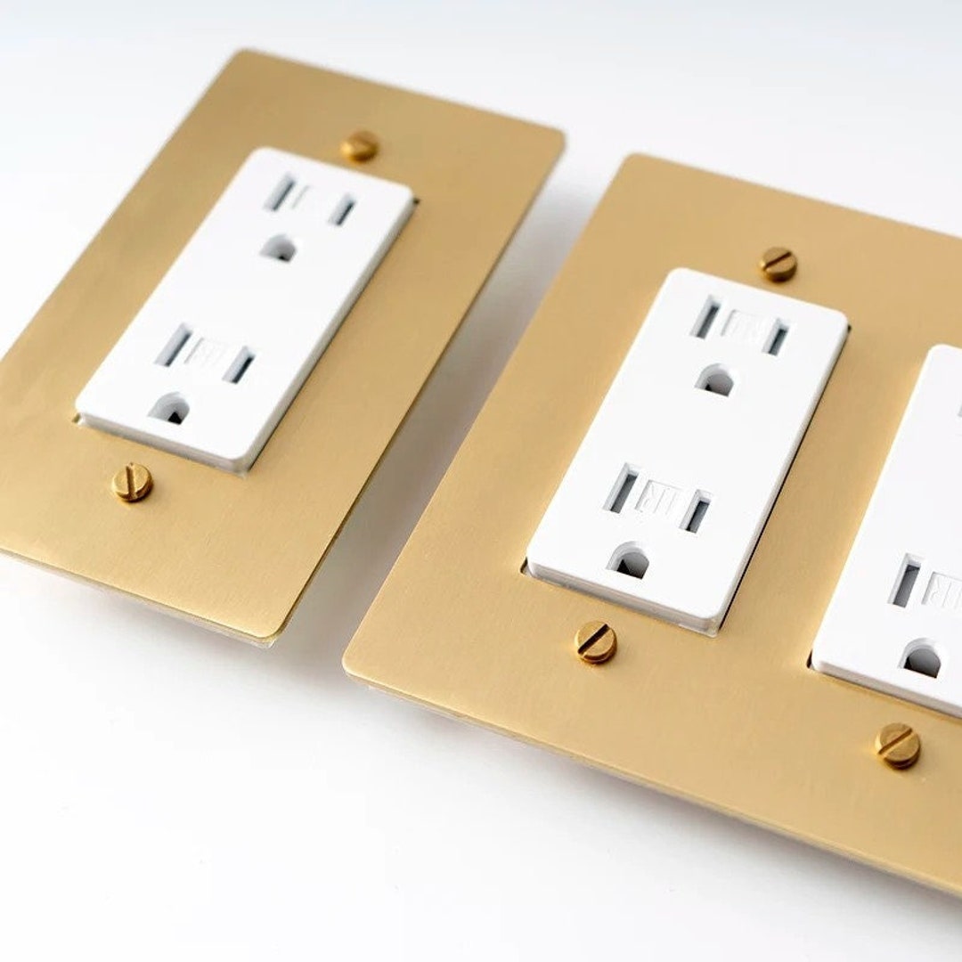 Electrical Outlet, Plug, Socket - Golden Solid Brass Plate for Home ...