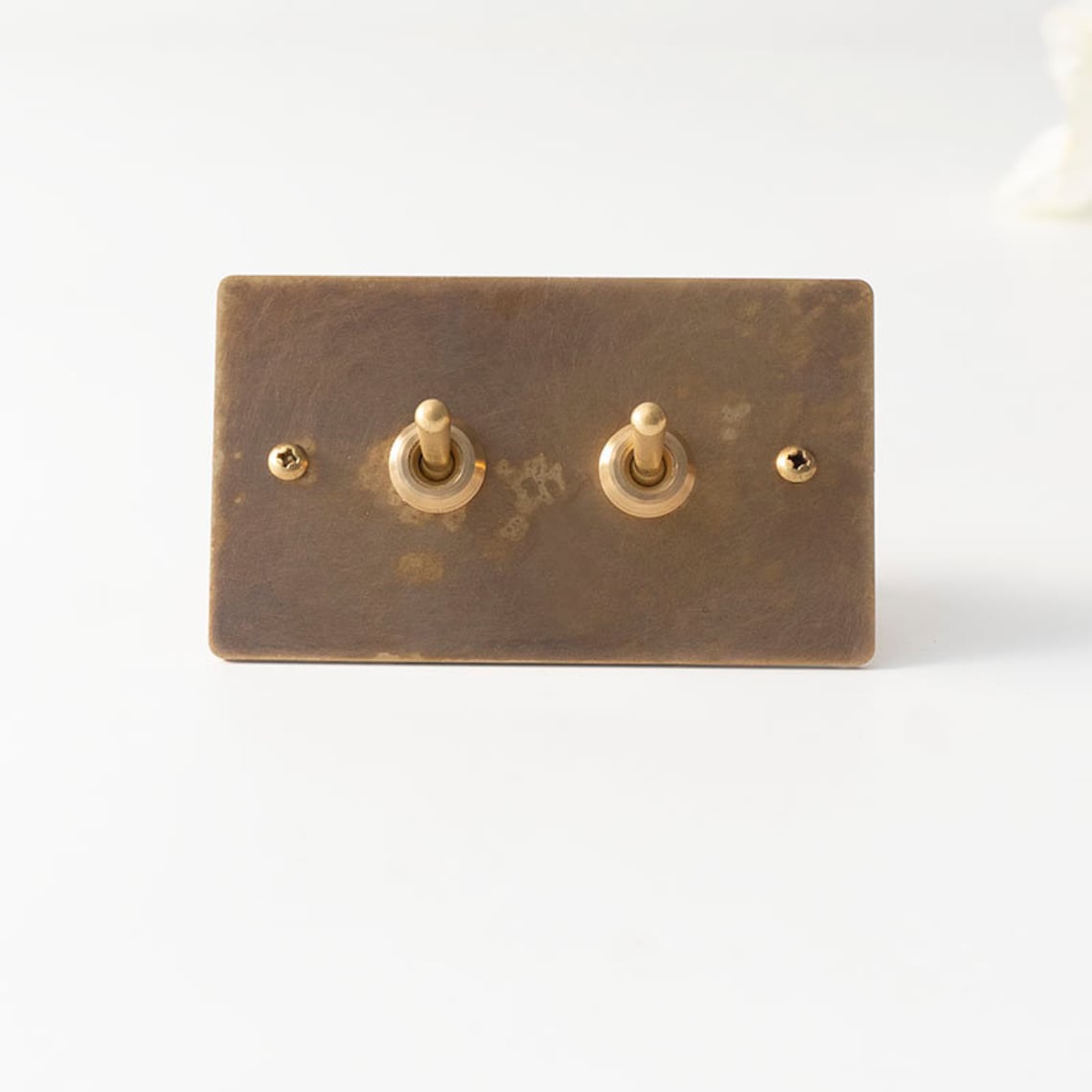 Toggle & Dimmer Light Switch Vintage Brass Finish 1 Gang Plate - Etsy