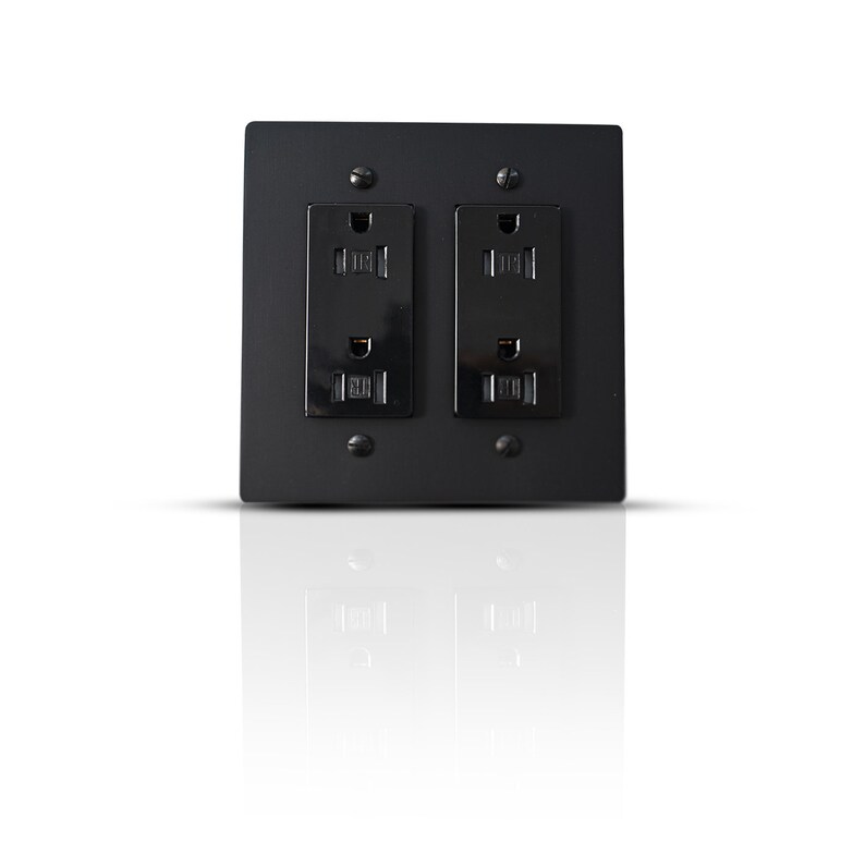 Black Toggle Switch With Solid Brass Wall Plate - Etsy