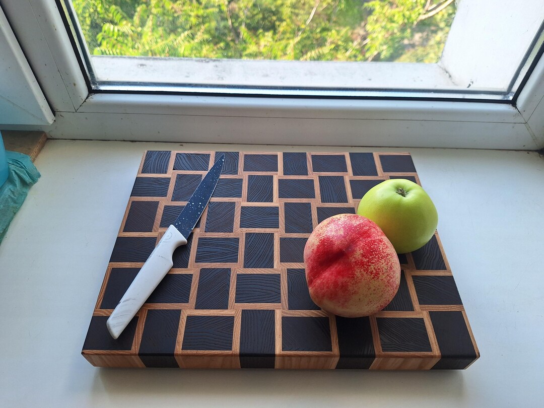 Handmade Chopping Board | Thermo Ash and Natural Oak | Knife-friendly ...