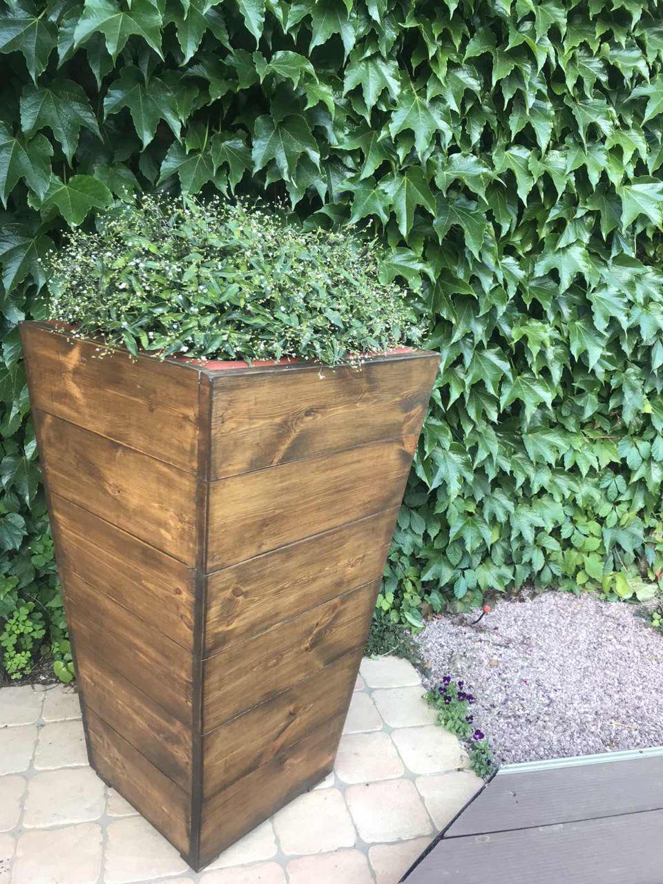 Trapezoid Shaped Wooden Garden Plant Box | Handmade | Eco-decor for ...