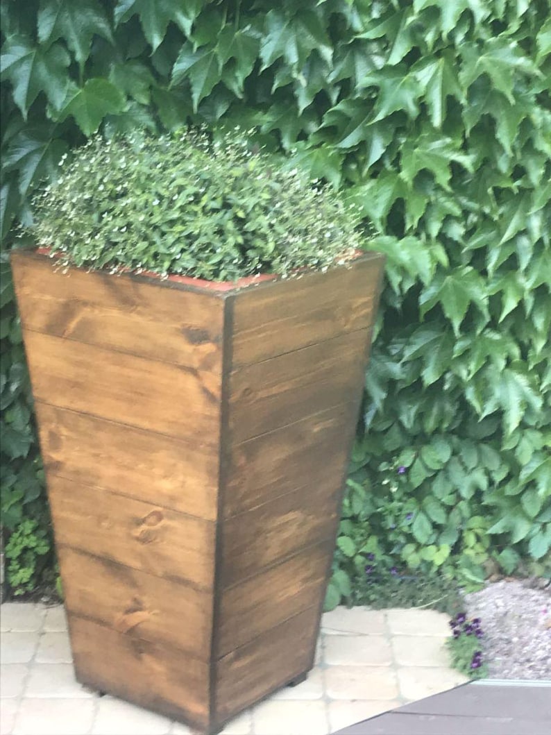 Trapezoid Shaped Wooden Garden Plant Box | Handmade | Eco-decor for ...