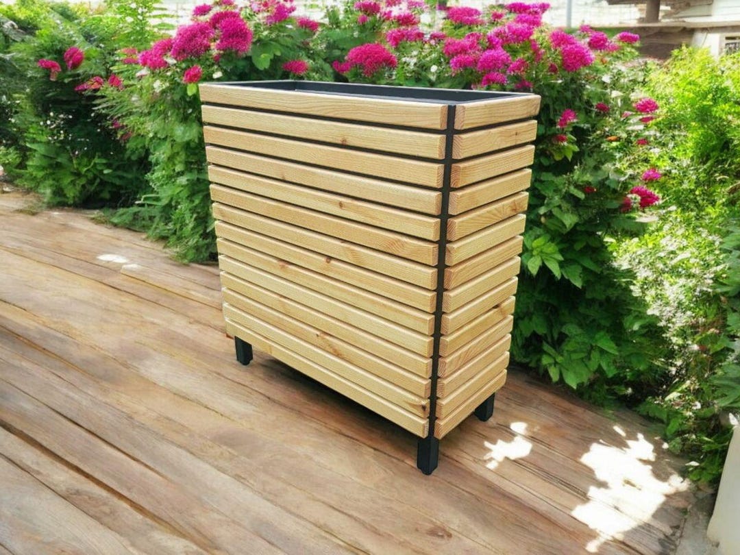 Modern Wooden Planter Box for Outdoor and Indoor Use – Stylish Vertical ...