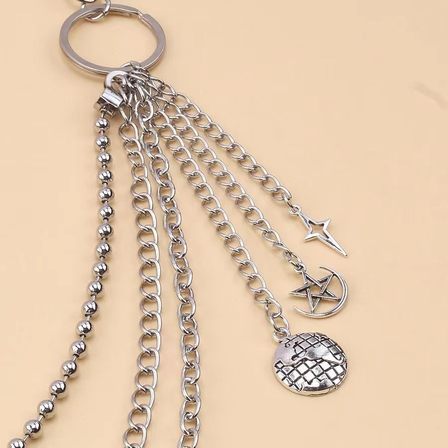 Star Punk Pants Chain, Keychains, Jean Trouser Biker Chains, Harajuku ...