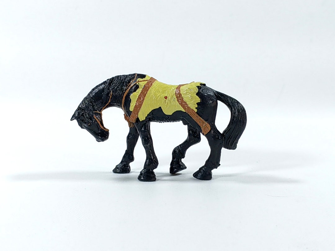 Vintage Bullyland Black Horse Toy Figure - Etsy