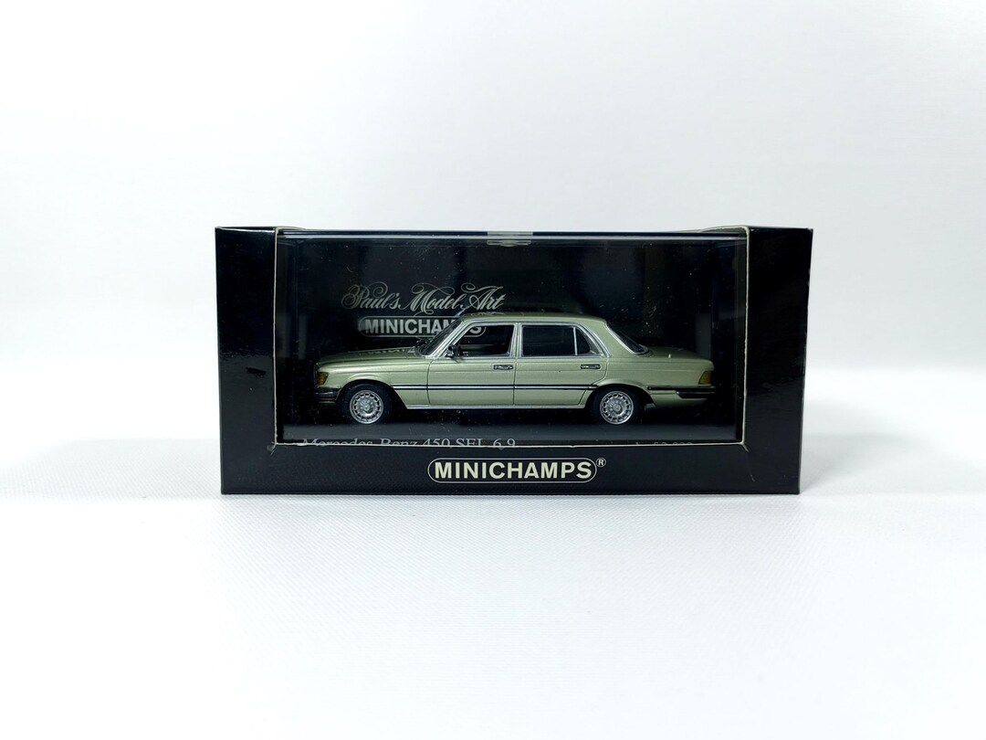 RARE Mercedes Benz 450 SEL 6.9 W116 1972-79 Minichamps 1:43 Silver Green 430039202 Limited ...