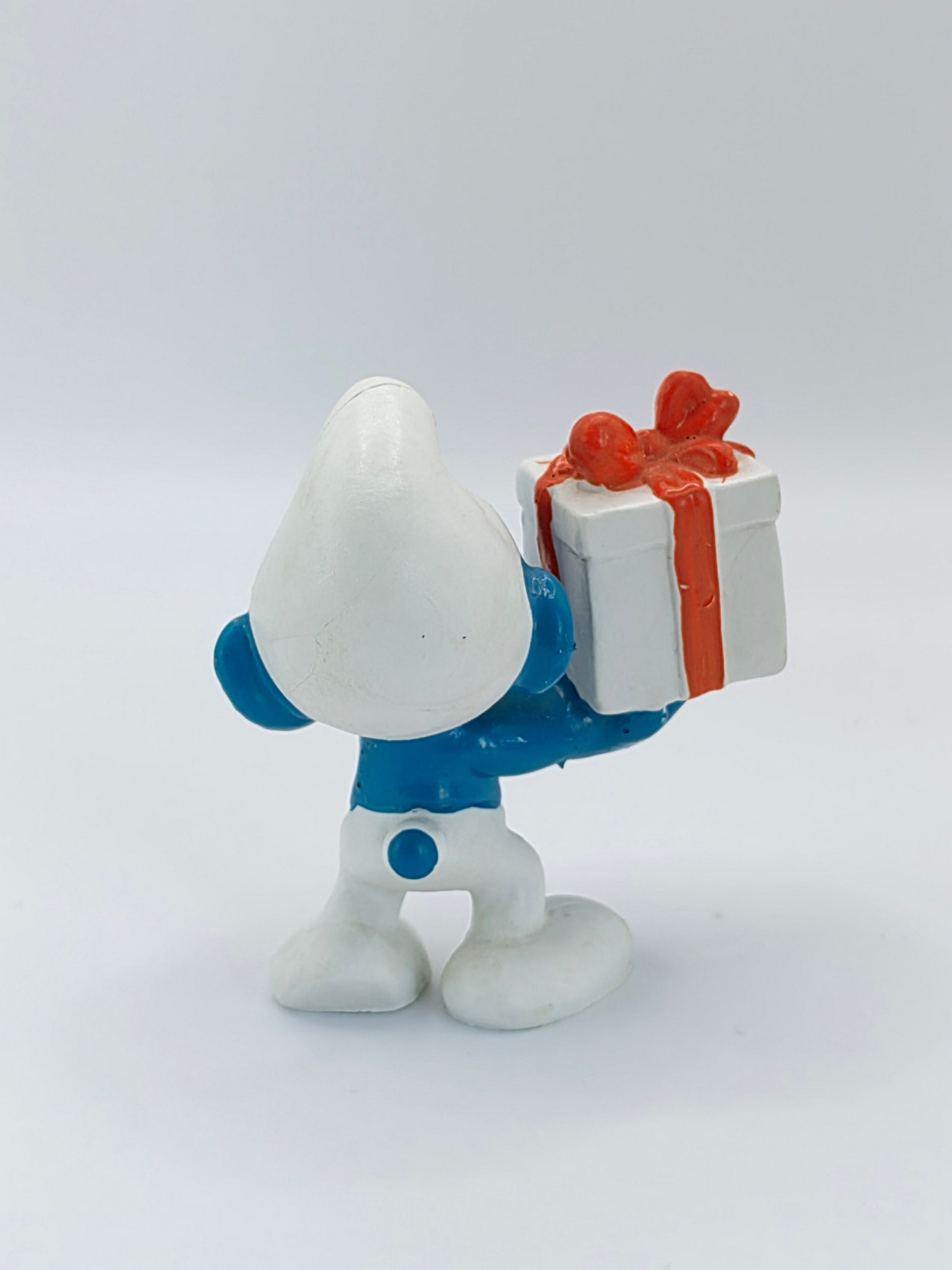 Vintage Schleich Peyo Smurfs Present Smurf Jokey Surprise Gift PVC ...