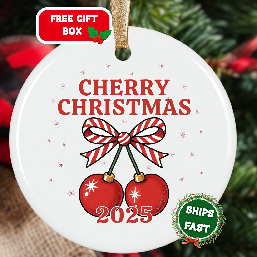 Cherry Christmas Tree Ornament Personalised Cherries Christmas Ornament ...
