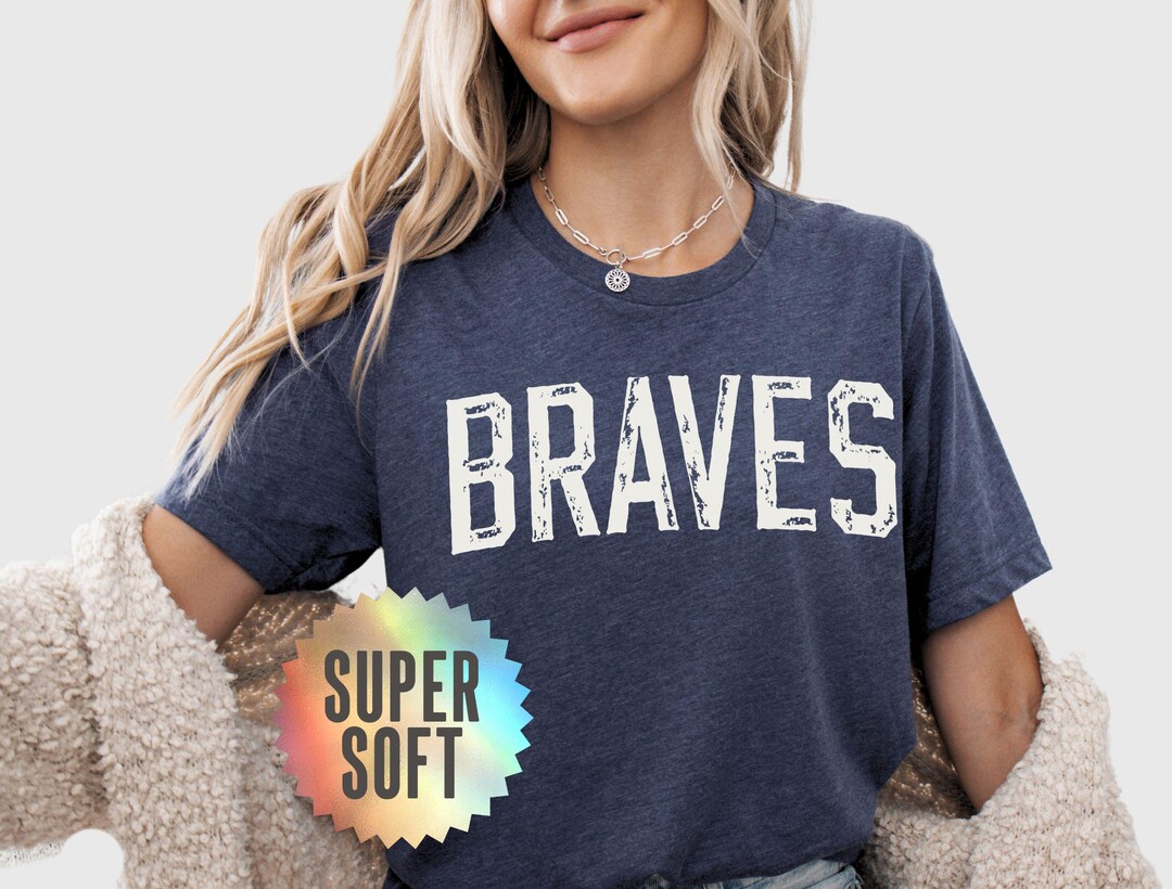 Braves Shirt Navy Vintage Braves Game Day Soft Braves Tee Braves Spirit ...