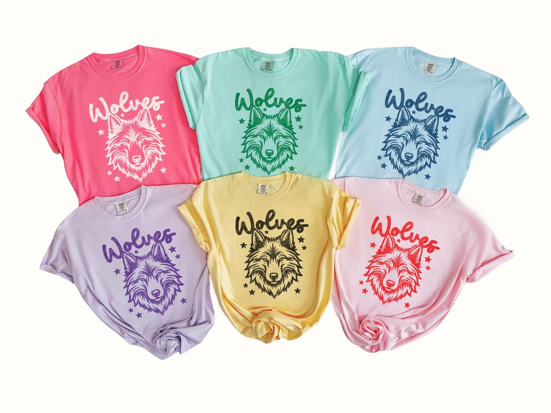 Wolves Team Shirt for Kids Wolves Tee Youth Wolves Comfort Colors ...