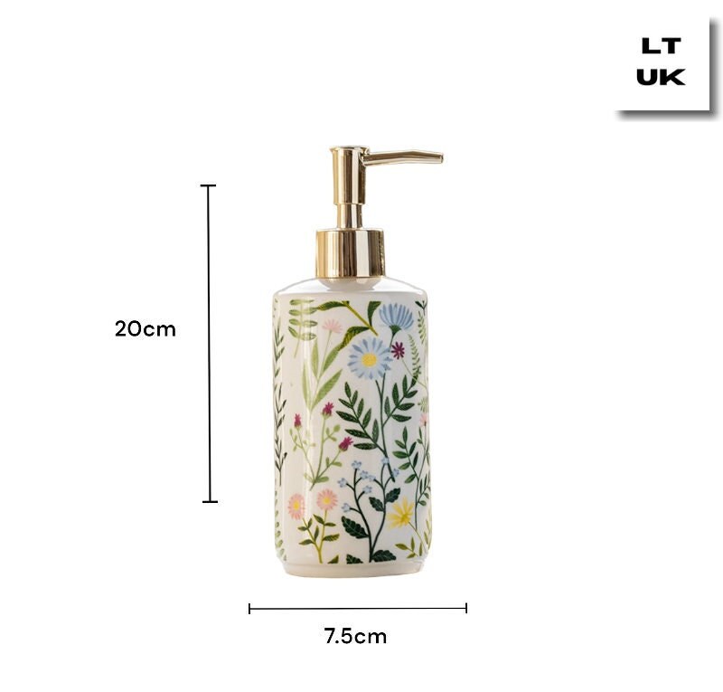 Cute Flower Soap Dispenser, Nature Painting Hand Pump Bottle, Kitchen ...