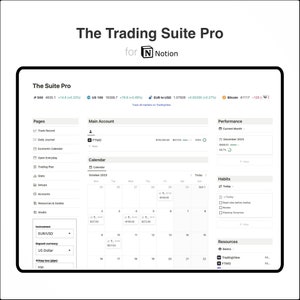 The Trading Suite Pro - Notion Template Trading Statistics Workspace - Etsy