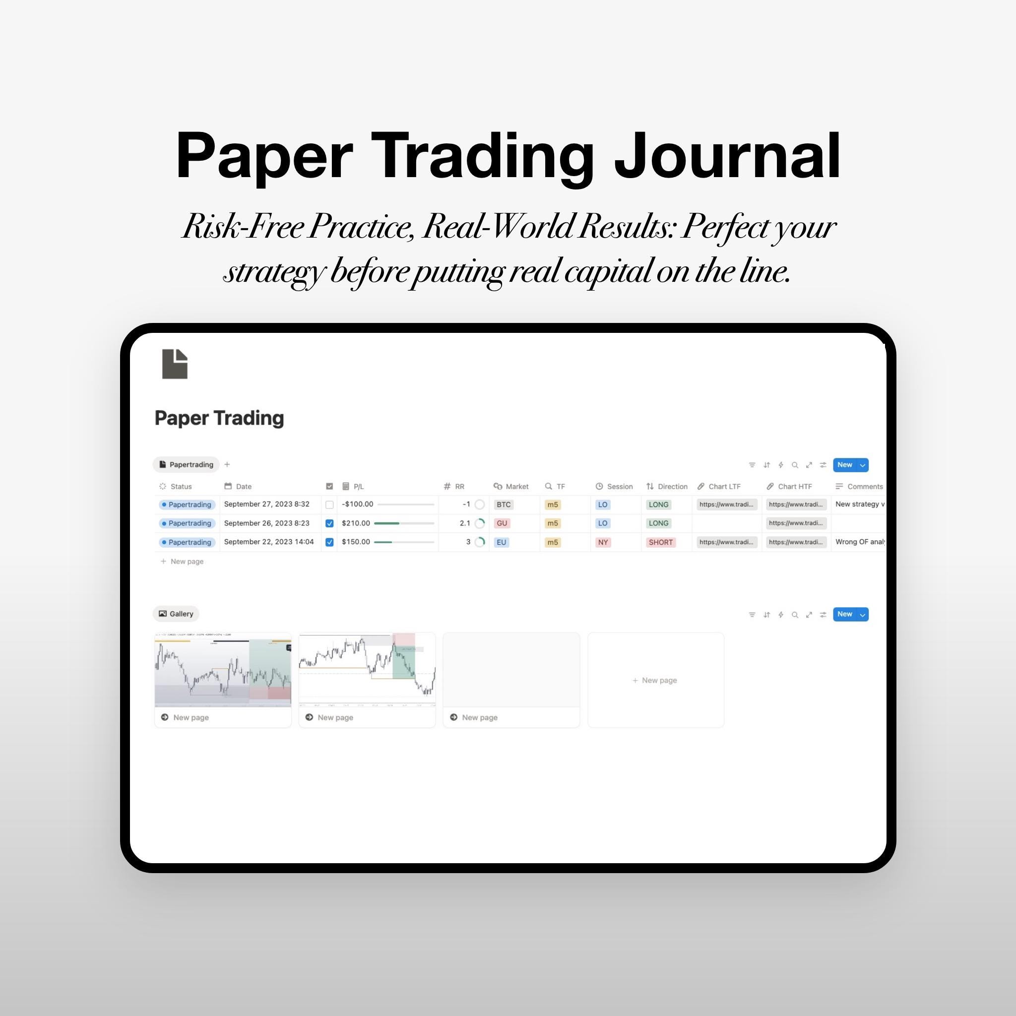 Trader Journal Notion Template: Forex, Crypto, Stock Trading | Trade ...