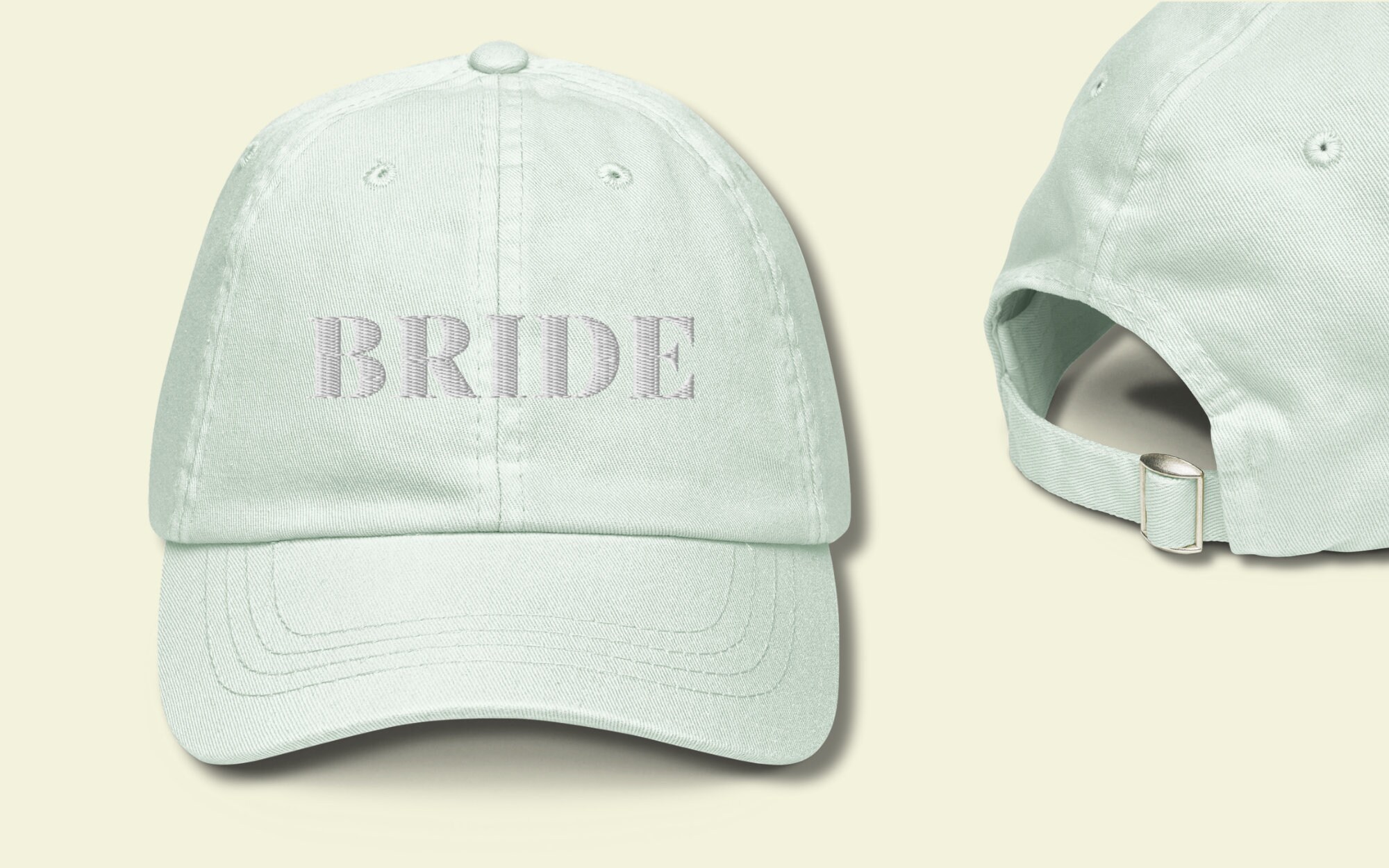 Pastel Bride Baseball Cap With Custom Initials Embroidery for ...
