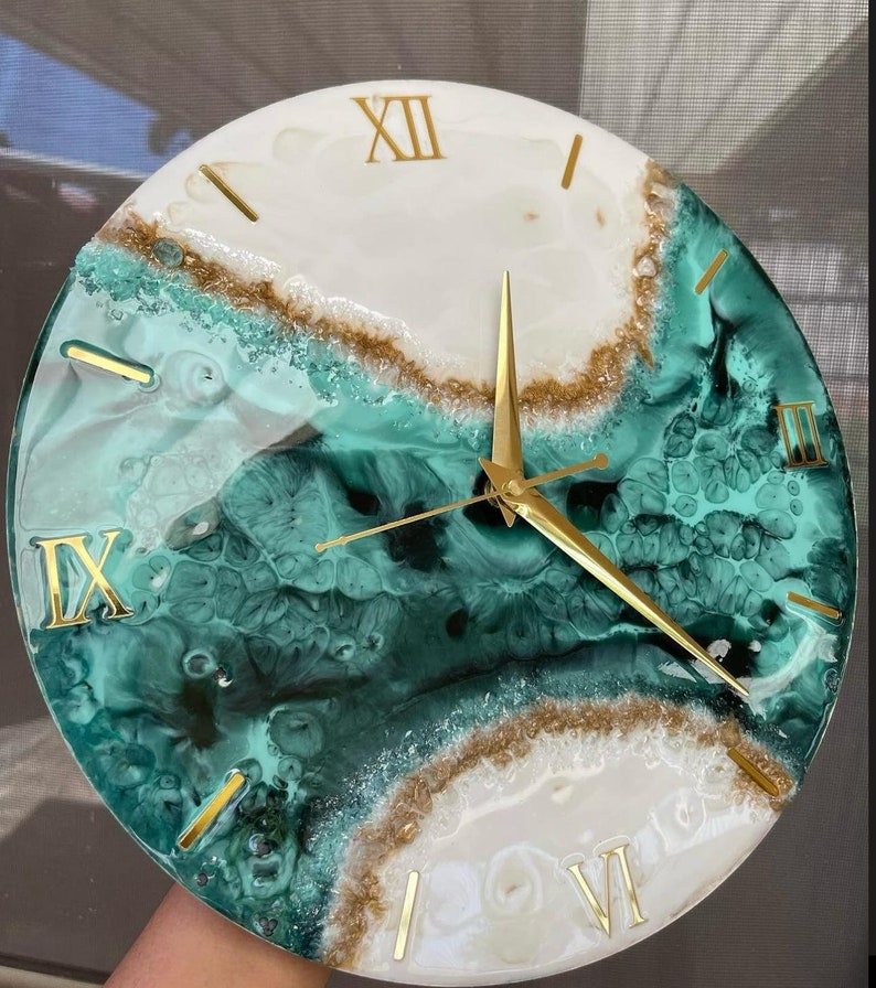 12' Inch Ocean Flow Handmade Resin Clock: Unique Home Decor Piece - Etsy